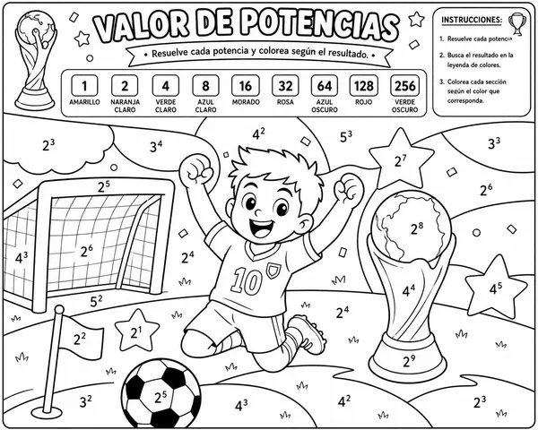 PINTA EL VALOR DE LAS POTENCIAS - MODO MUNDIAL | profe.social