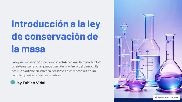 Ley de conservación de la masa | profe.social