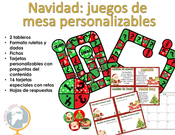 Navidad: juego de mesa personalizable | profe.social