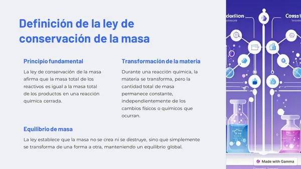 Ley de conservación de la masa | profe.social