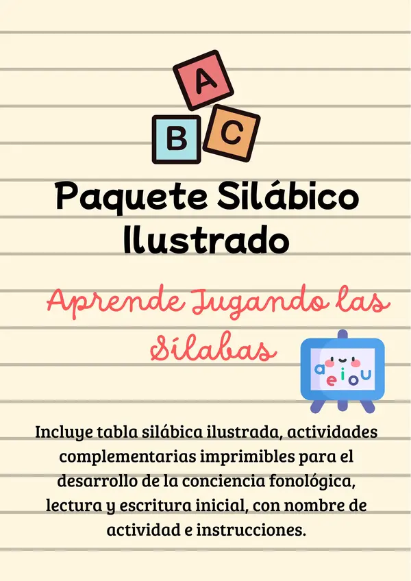 Paquete Silábico Ilustrado – Aprende Jugando las Sílabas | profe.social