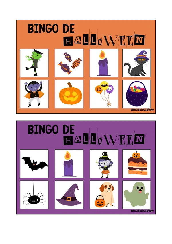Bingo de halloween | profe.social