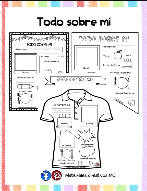 ACTIVIDADES DE TODO SOBRE MI | profe.social