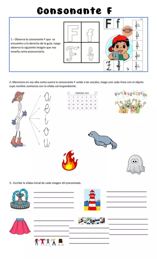 Conociendo consonante F | profe.social
