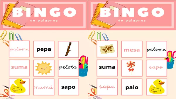 Bingo lectura inicial | profe.social