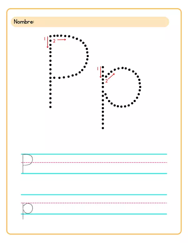 Caligrafía de la letra Pp | profe.social