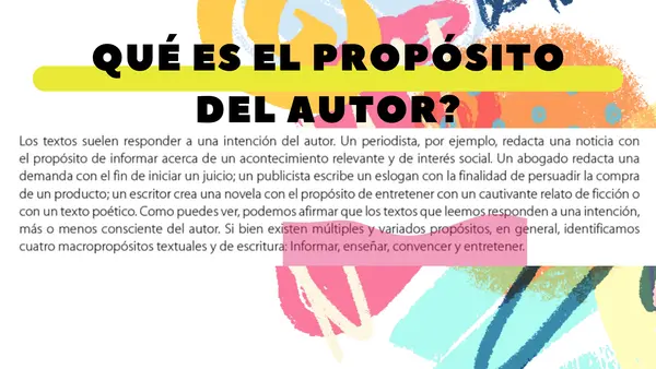 Identificar el propósito del autor. | profe.social