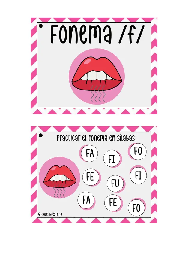 Actividades fonema "F" (librito) | profe.social