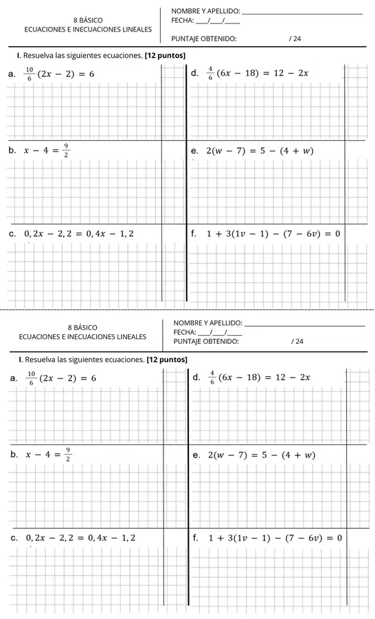 Ecuaciones e inecuaciones lineales, segunda versión | profe.social