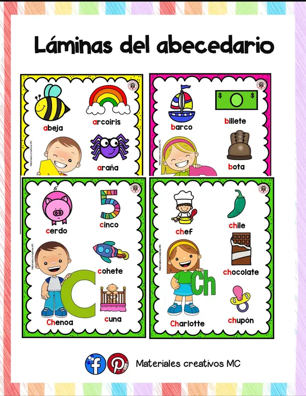 Láminas del abecedario | profe.social