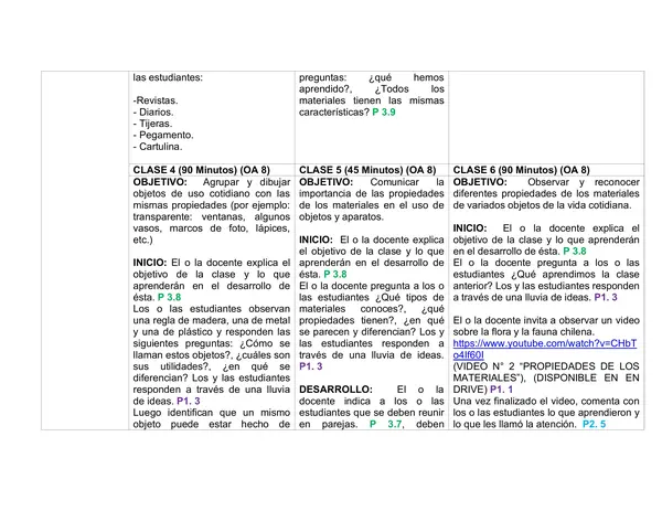 Planificación Mensual Clase a Clase - UNIDAD 3, AGOSTO CS NATURALES PRIMERO BASICO | profe.social