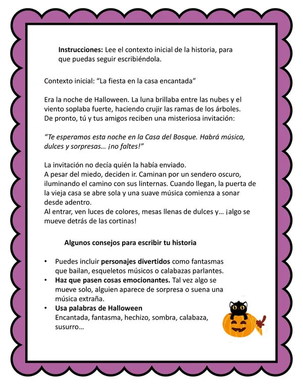 Escritura Creativa Halloween | profe.social