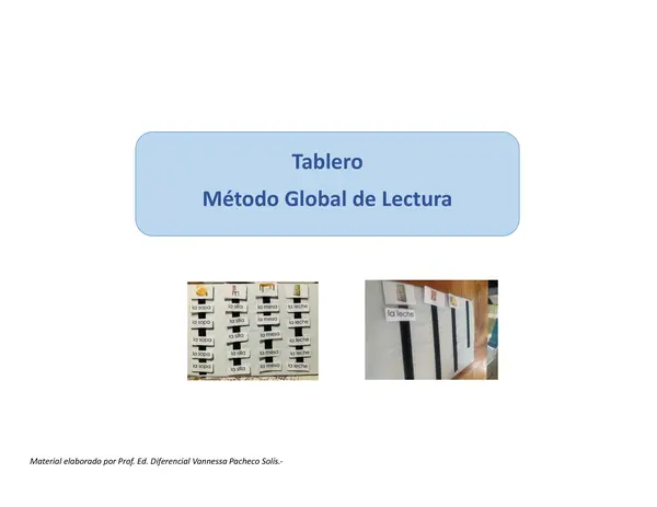 Tablero Método global de Lectura | profe.social