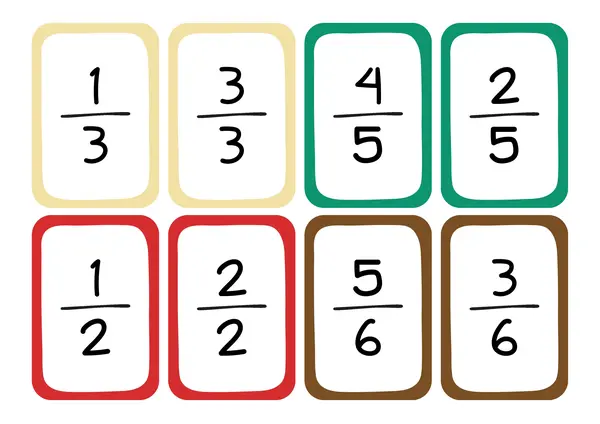 Tarjetas de fracciones | profe.social
