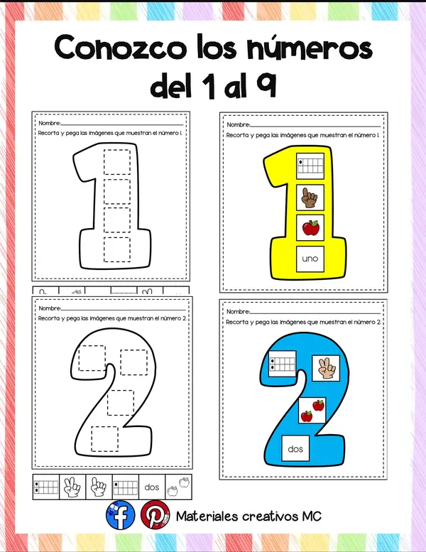 Conozco los números del 1 al 9 | profe.social