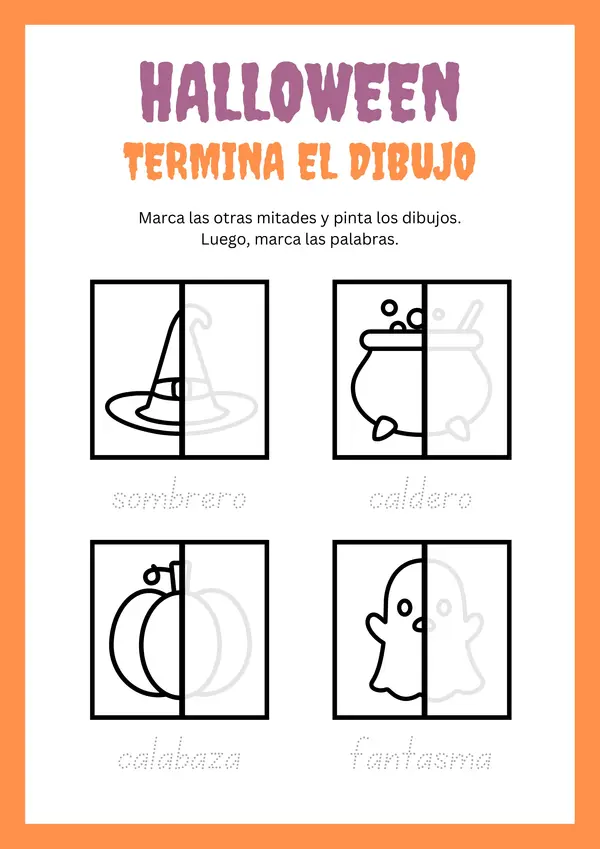 Actividad para practicar el trazo temática Halloween | profe.social