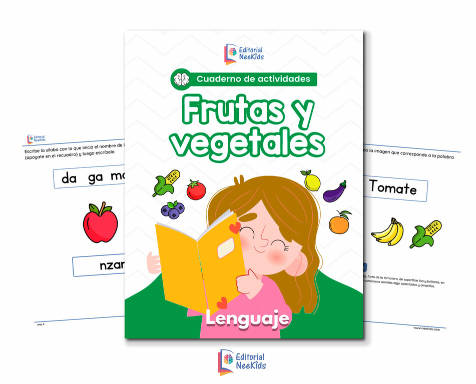 Cuaderno de Lenguaje "Frutas y Vegetales" | profe.social