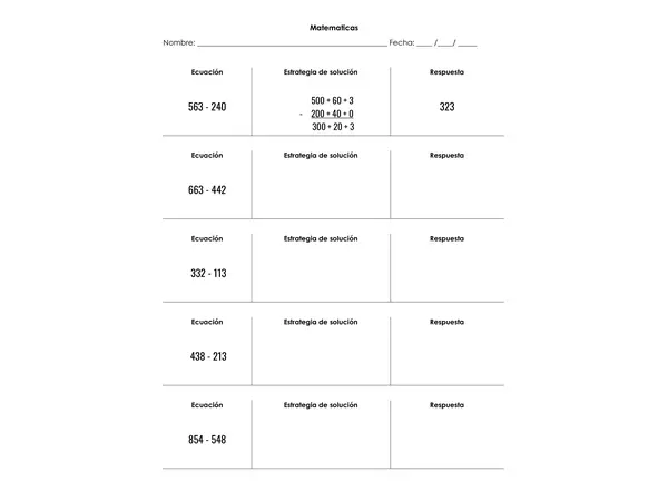 Resta de cuatro digitos Forma vertical | profe.social