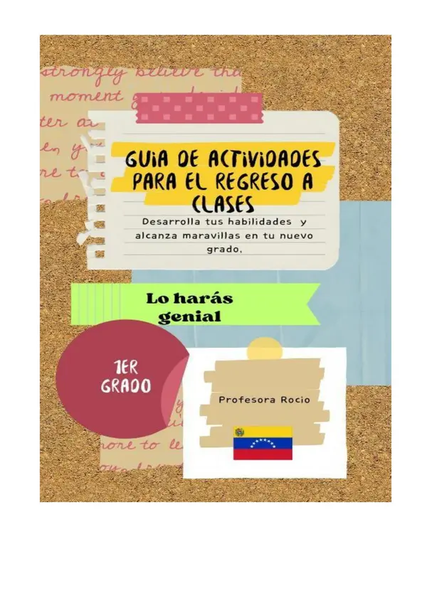 Guia de actividades para el regreso a clase 1er grado. | profe.social