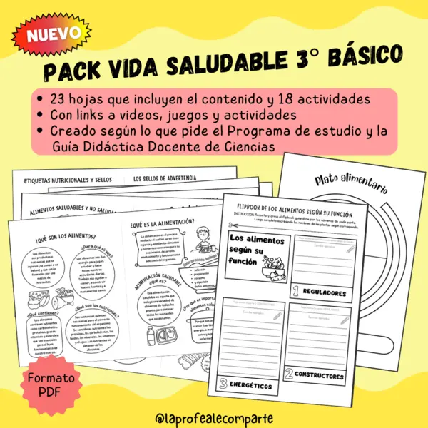 PACK VIDA SALUDABLE 3° BÁSICO CIENCIAS | profe.social