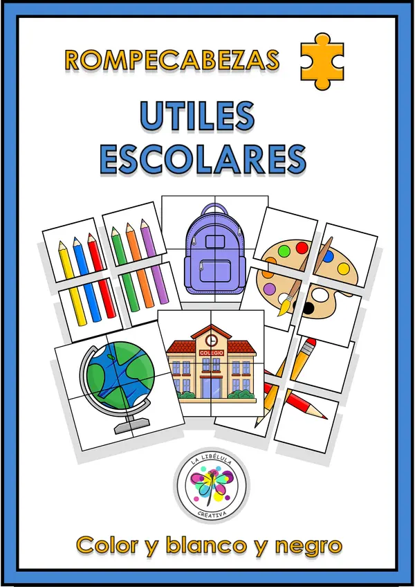 Rompecabezas Utiles escolares Regreso a clases recortar armar | profe ...