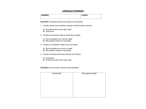 Lenguaje Figurado | profe.social