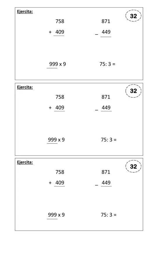 Ejercicios de operaciones básicas | profe.social