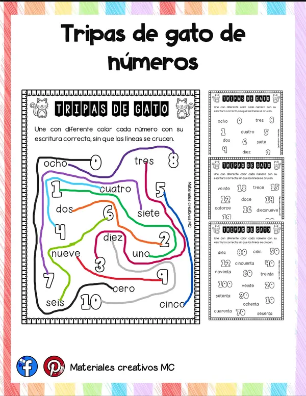 TRIPAS DE GATO DE NÚMEROS | profe.social