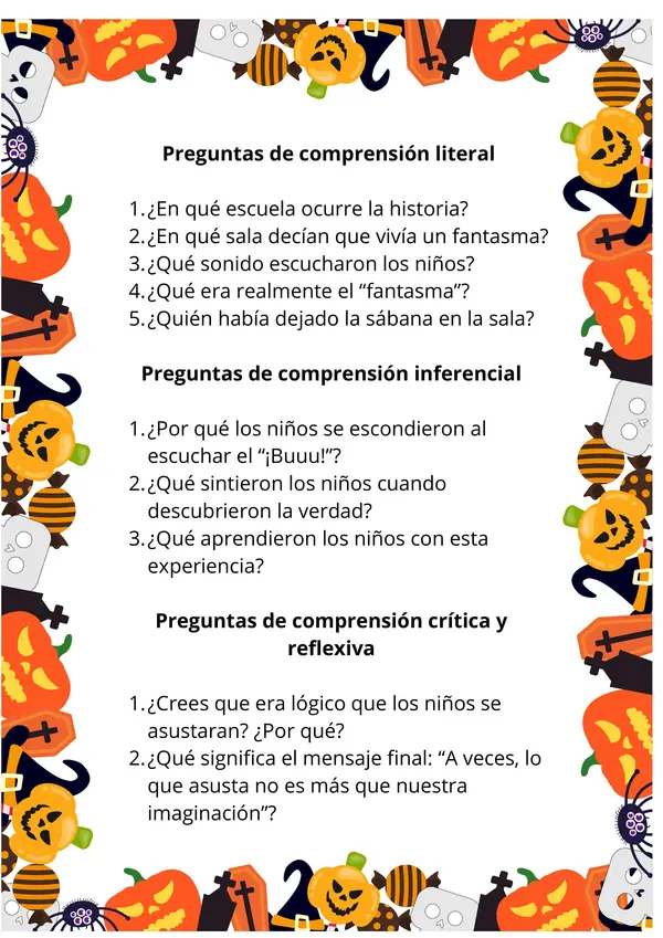 Comprensión lectora Halloween | profe.social