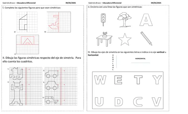 Hojas De Trabajo De Simetría En Formato Pdf