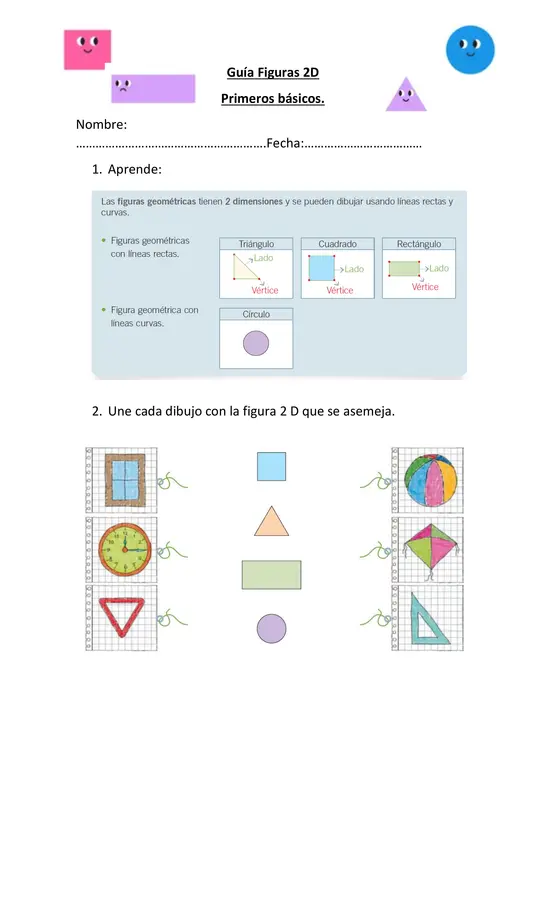 Guía figuras 2D Primero básico | profe.social