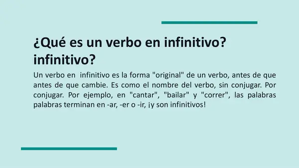 Verbos en infinitivo | profe.social