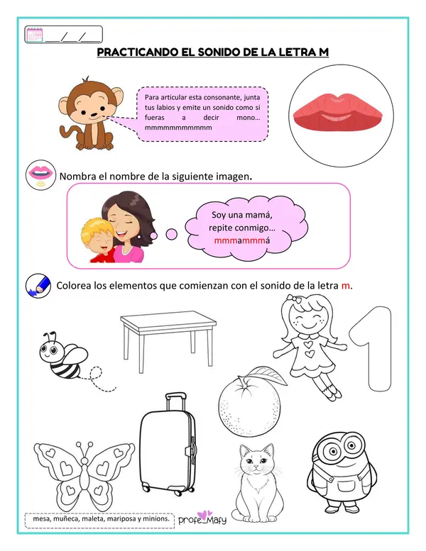 Cuadernillo letra M | profe.social