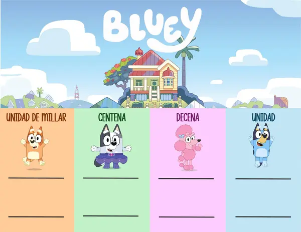 Valor posicional Bluey | profe.social