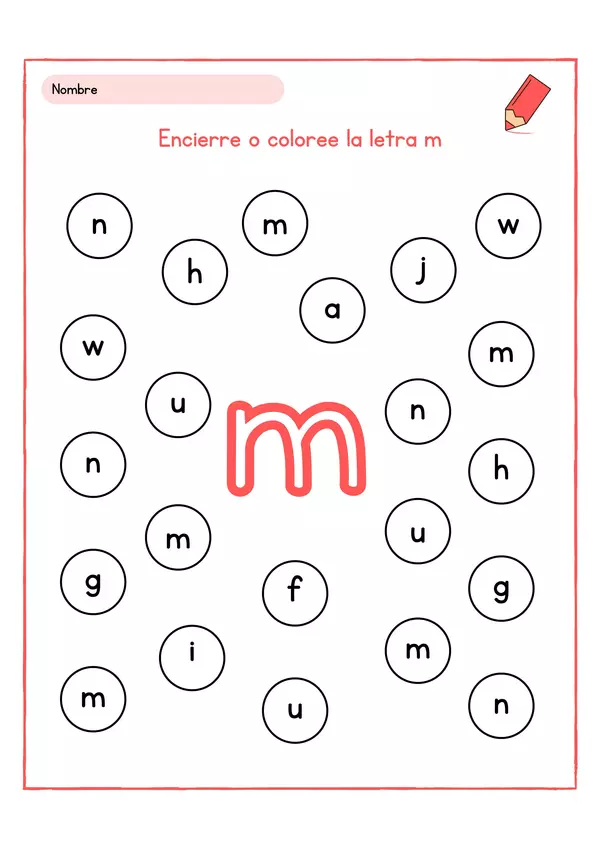 Actividad de identificación de la letra m | profe.social