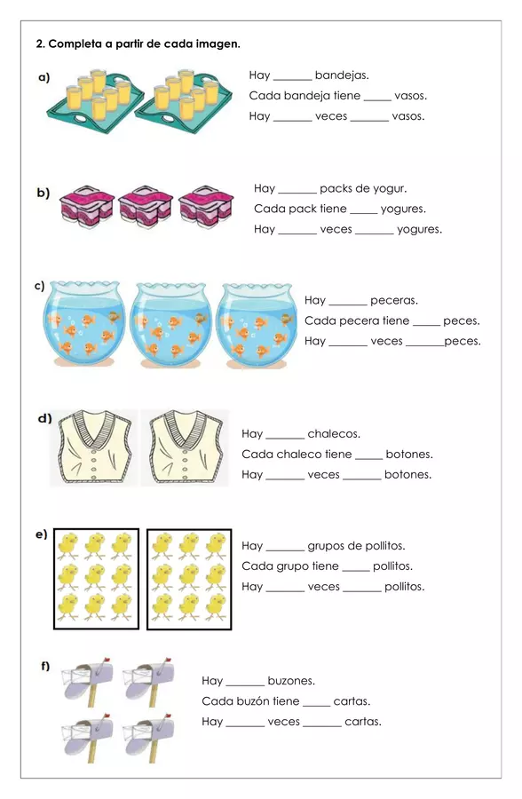 Guía de trabajo - Multiplicación con grupos de igual cantidad de ...