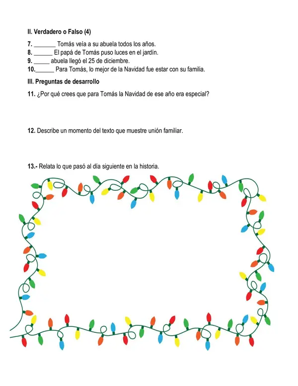 COMPRENSIÓN DE LECTURA: NAVIDAD | profe.social