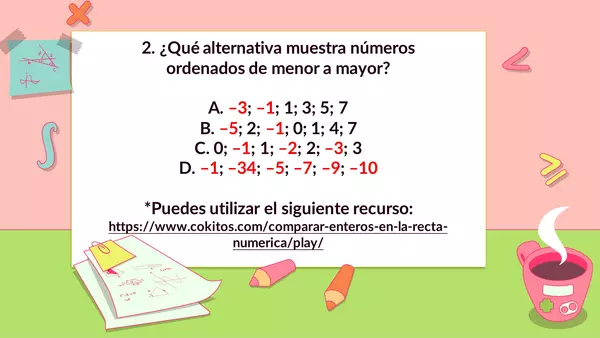 números enteros Repaso | profe.social
