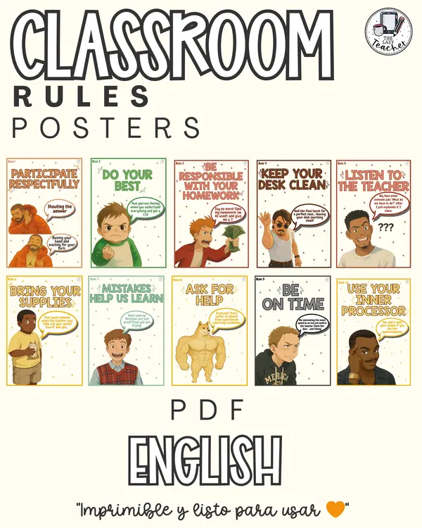 📏 Classroom Rules – Meme Ghibli Version (ENGLISH) | profe.social