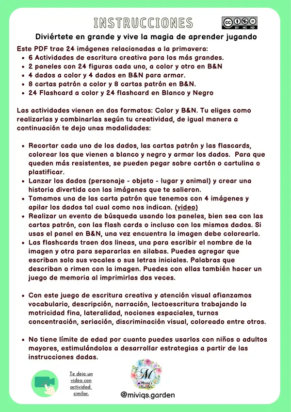 Escritura Creativa Primavera con Dados | profe.social