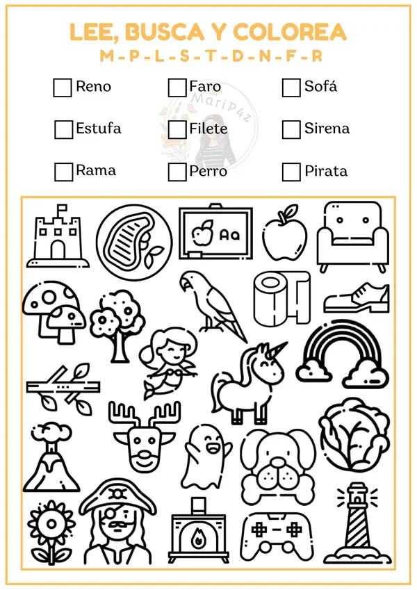Lee, busca y colorea | profe.social