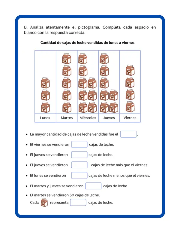 4° básico - Pictogramas con escala y gráficos de barras | profe.social