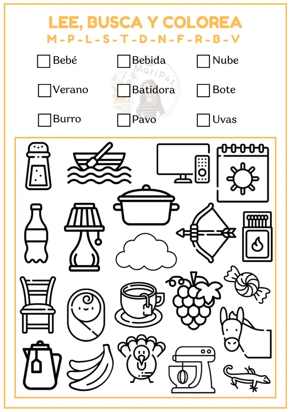 Lee, busca y colorea | profe.social