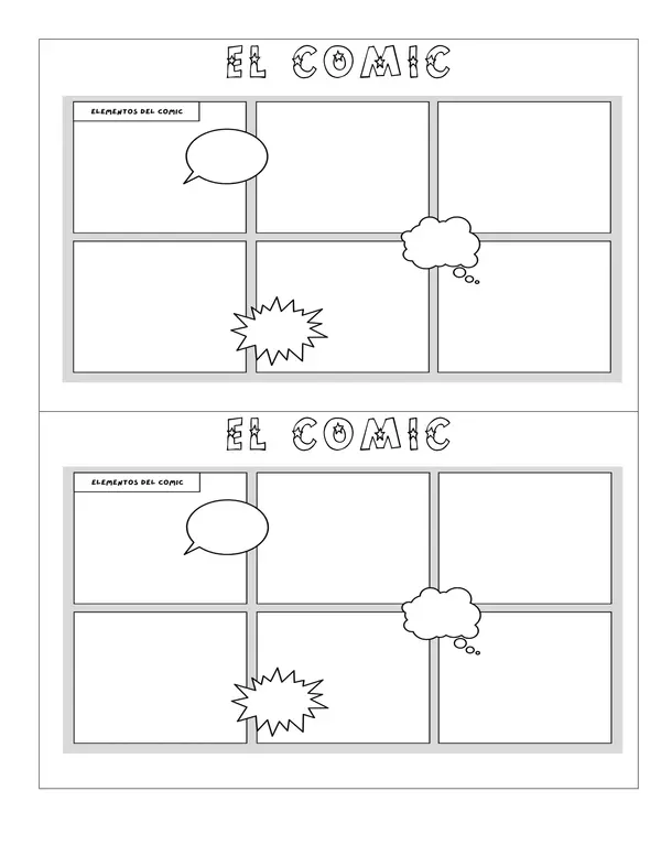 Plantilla para cuaderno Comic | profe.social
