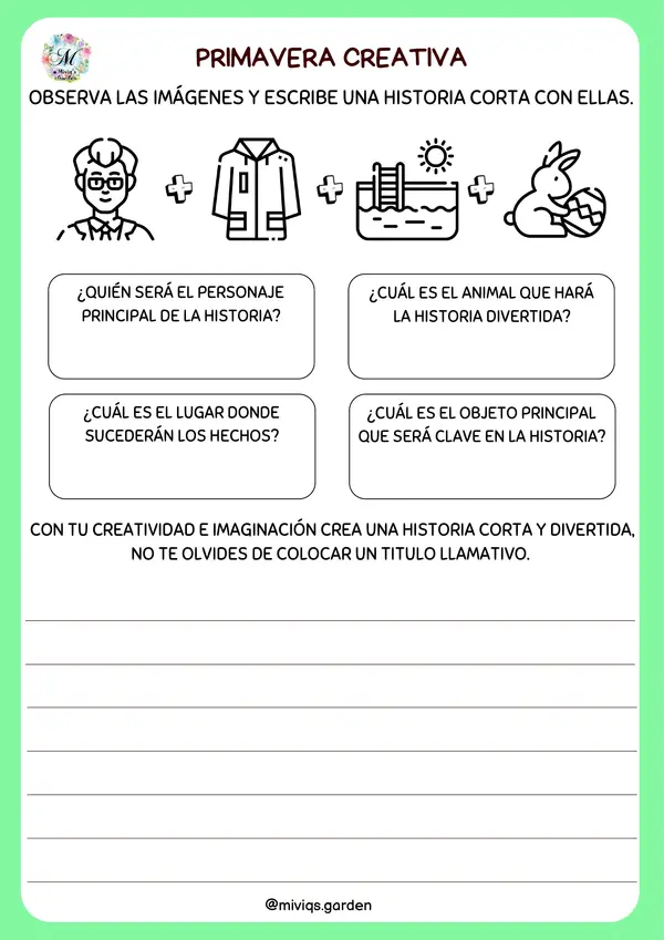 Escritura Creativa Primavera con Dados | profe.social