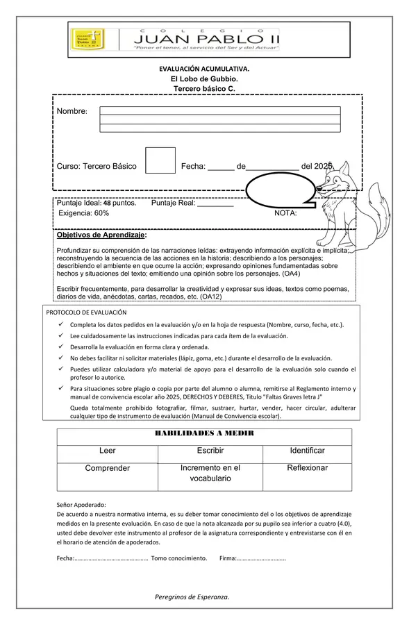 El lobo de Gubbio" | profe.social