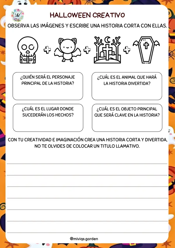 Escritura Creativa Halloween con Dados | profe.social