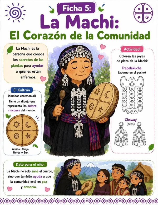 PUEBLO MAPUCHE PARA PREKÍNDER Y KÍNDER 12 FICHAS EDUCATIVAS A COLOR ...