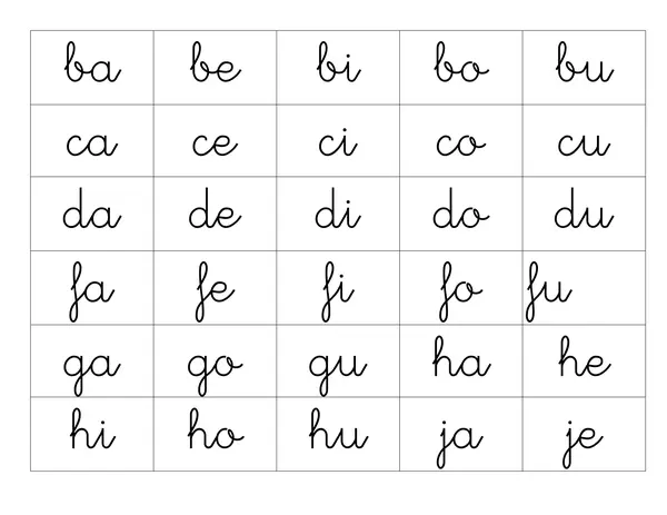 Sílabas y abecedario en letra manuscrita | profe.social