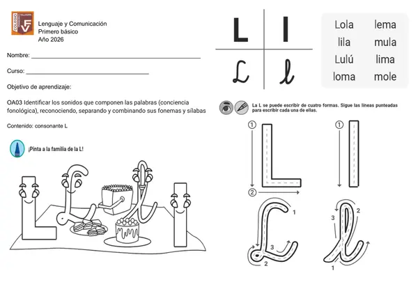 Módulo consonante L | profe.social